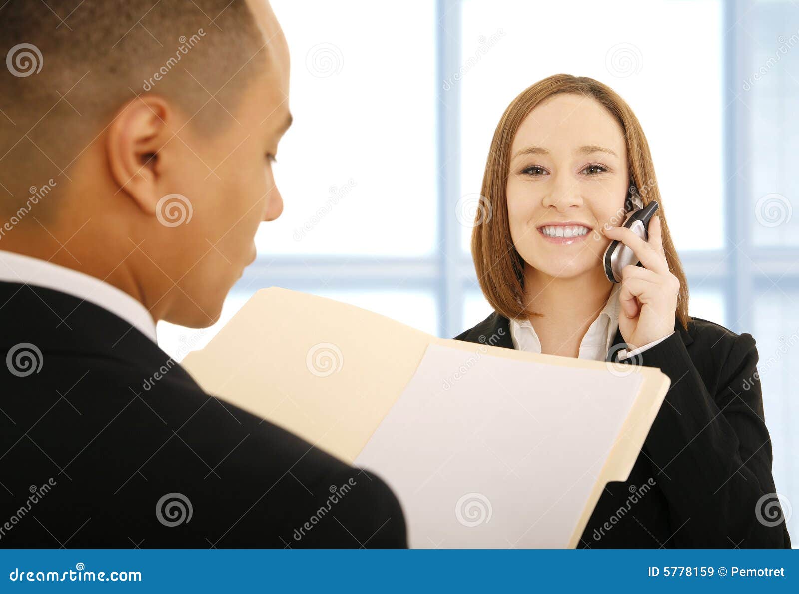 Woman on the Phone with Coworker Stock Image - Image of economy ...