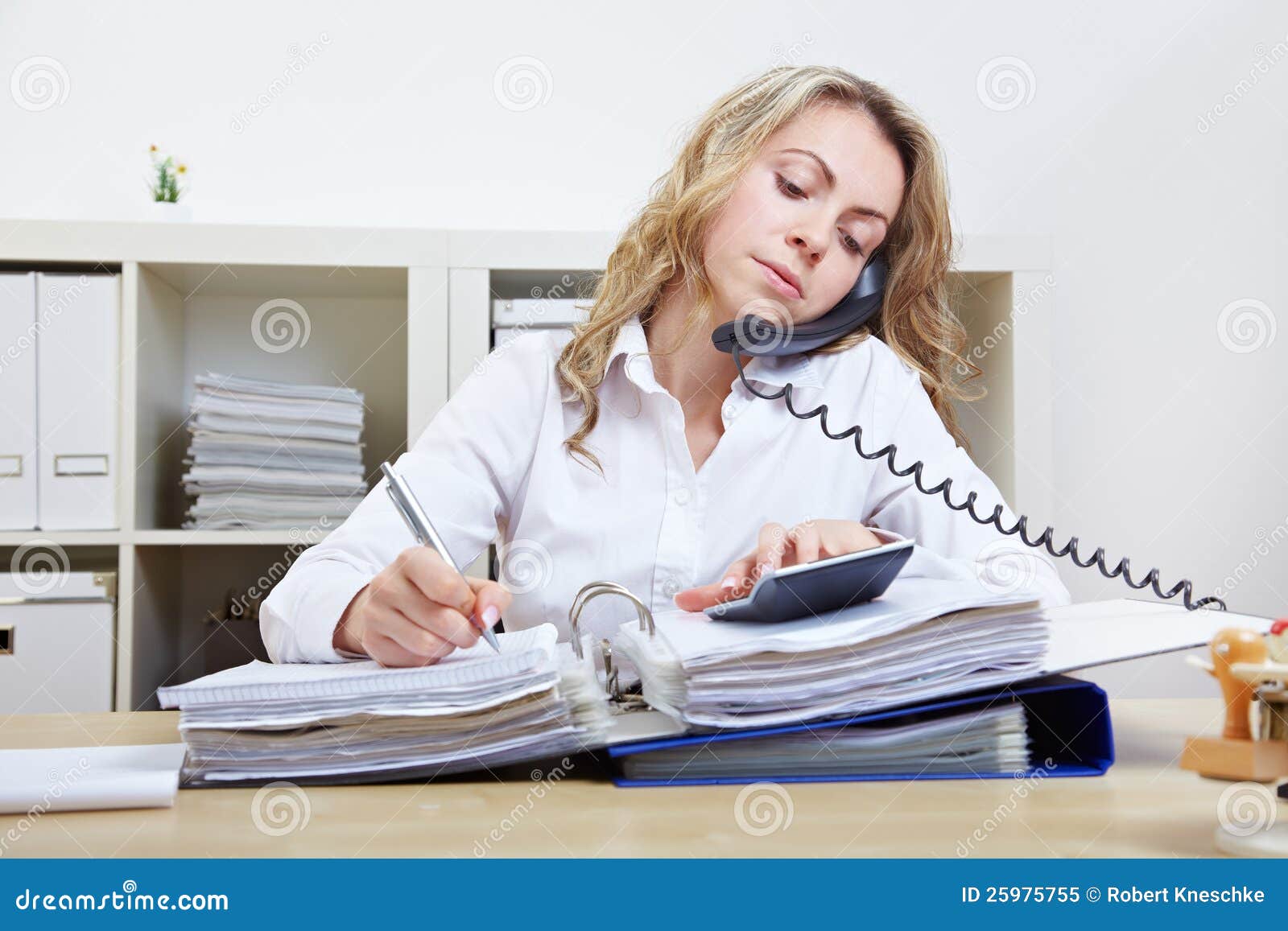 Woman on the Phone Taking Notes Stock Image - Image of office, listen ...