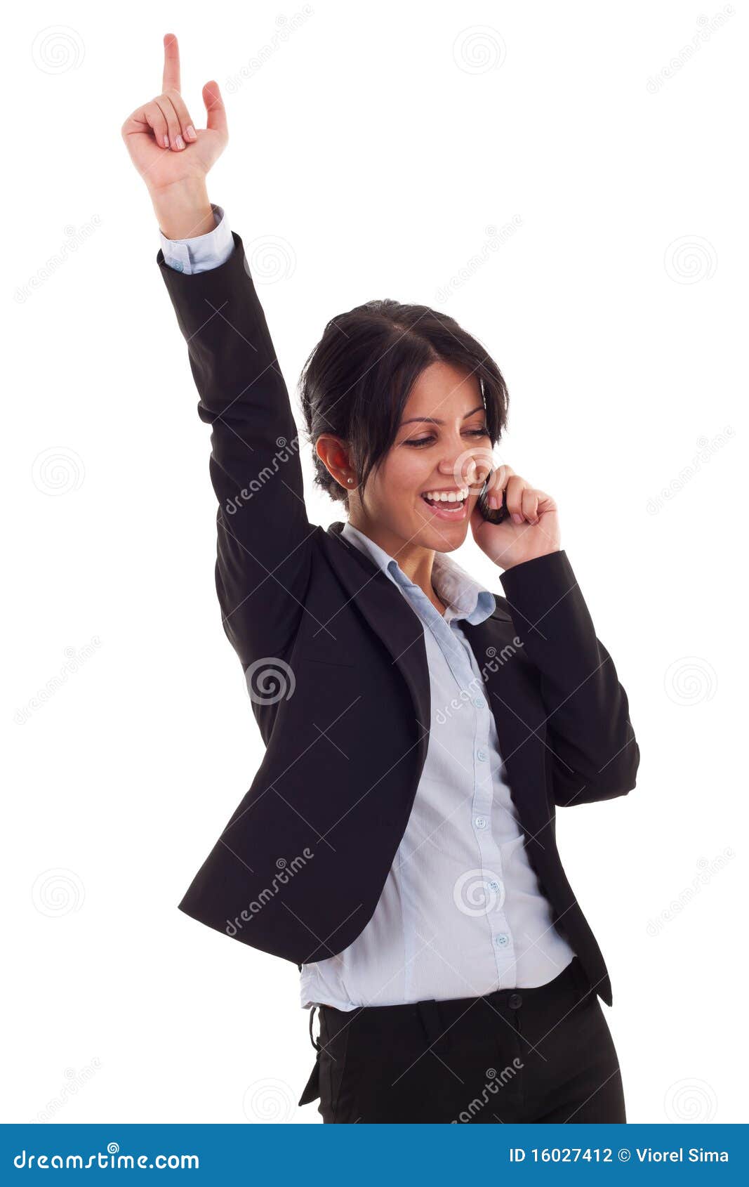 Woman on the phone winning stock photo. Image of phone - 16027412