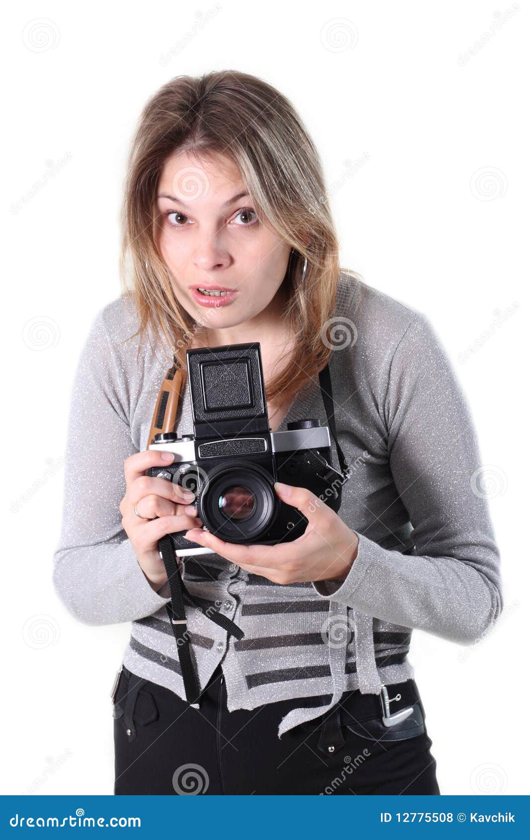 WOMAN with PHOTO CAMERA stock photo. Image of persons - 12775508