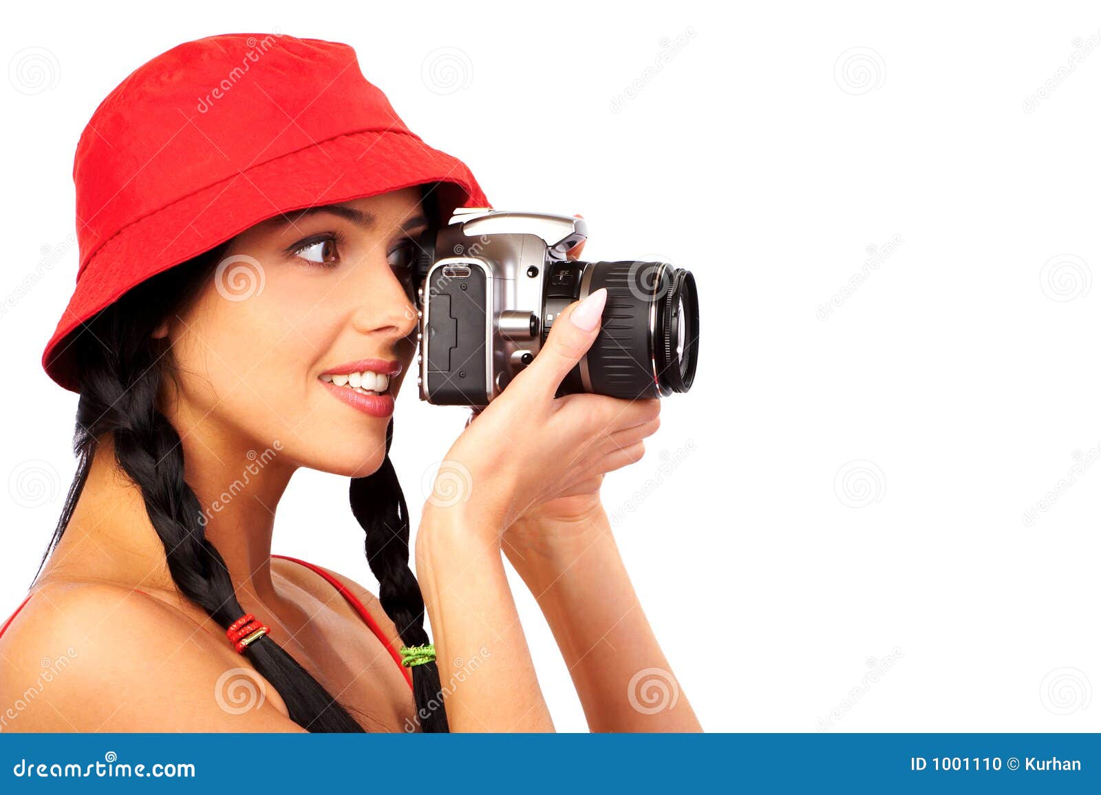 WOMAN PHOTOGRAPHER stock photo. Image of girl, smiling - 1001110
