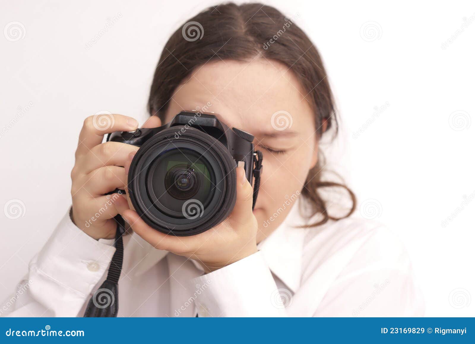 Woman Photographer with Camera Stock Image - Image of photographing ...