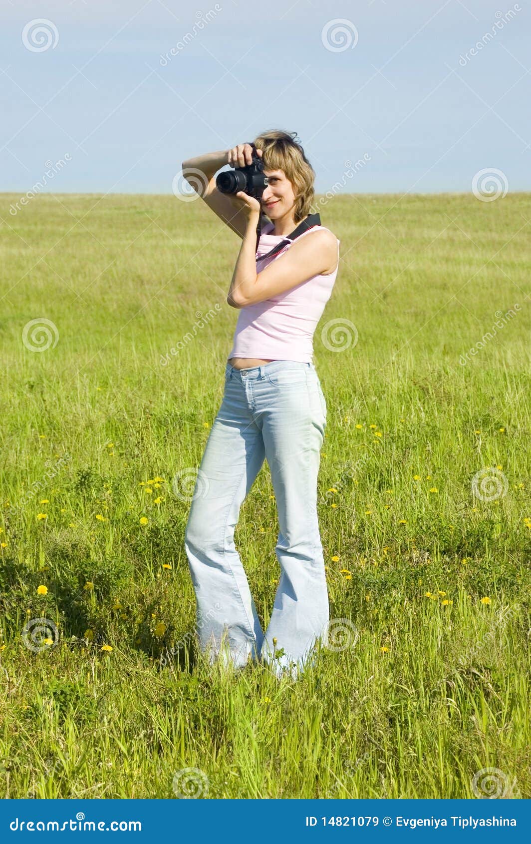 Woman photographing stock image. Image of girl, summer - 14821079