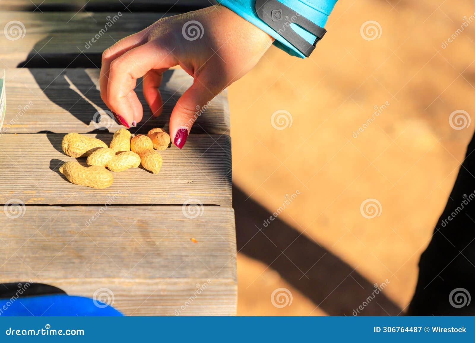 Woman Picking Peanuts Placed on the Table Stock Image - Image of ...