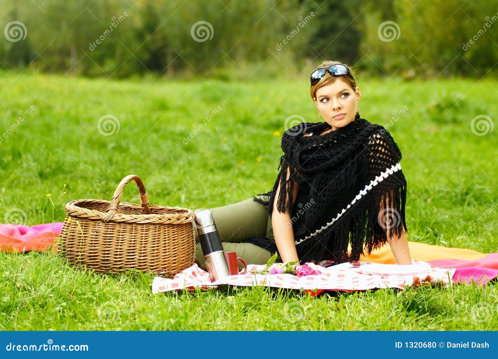 Woman on Picnic stock photo. Image of fresh, lady, autumn - 1320680