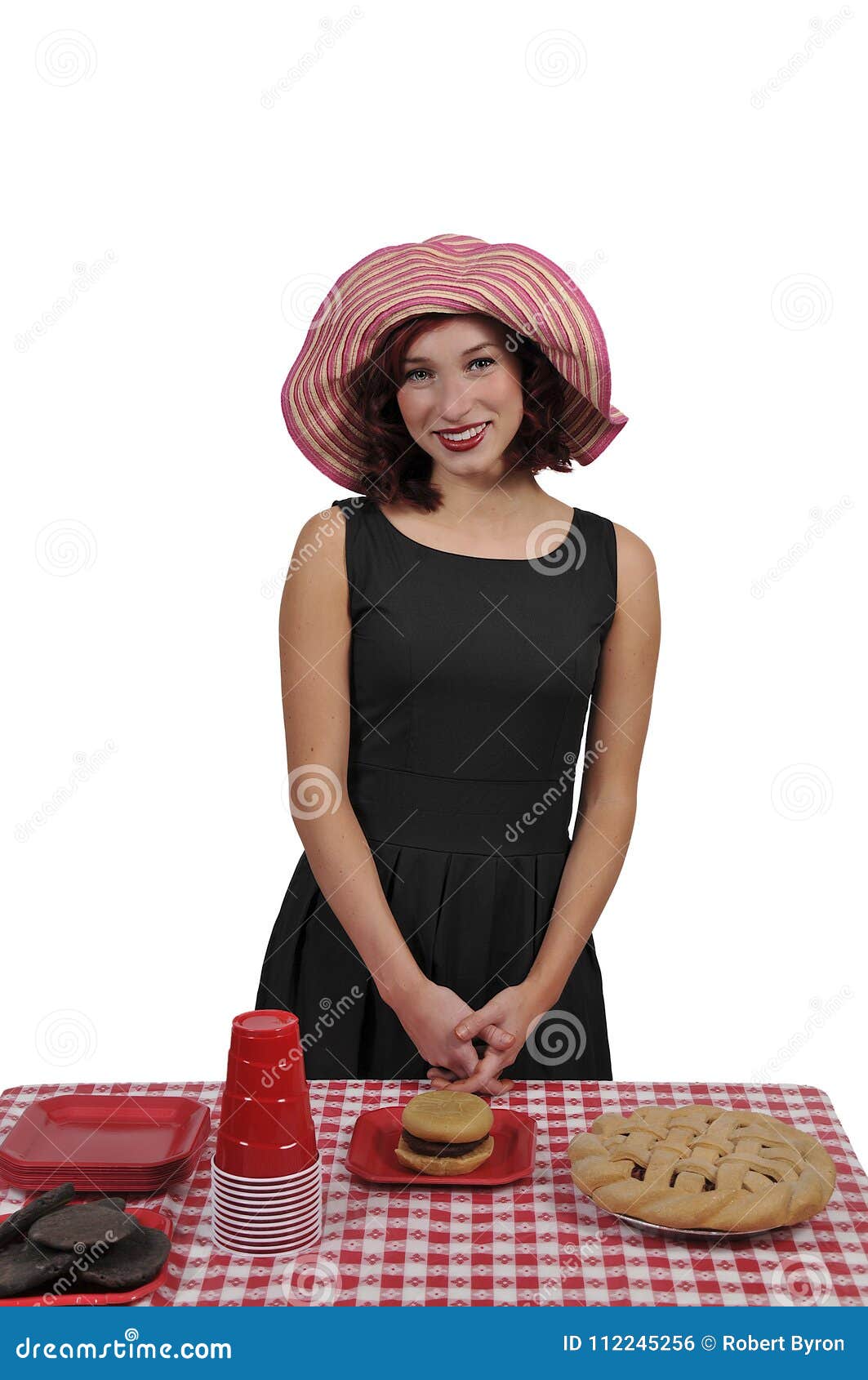 Woman on a Picnic stock photo. Image of happy, countryside - 112245256