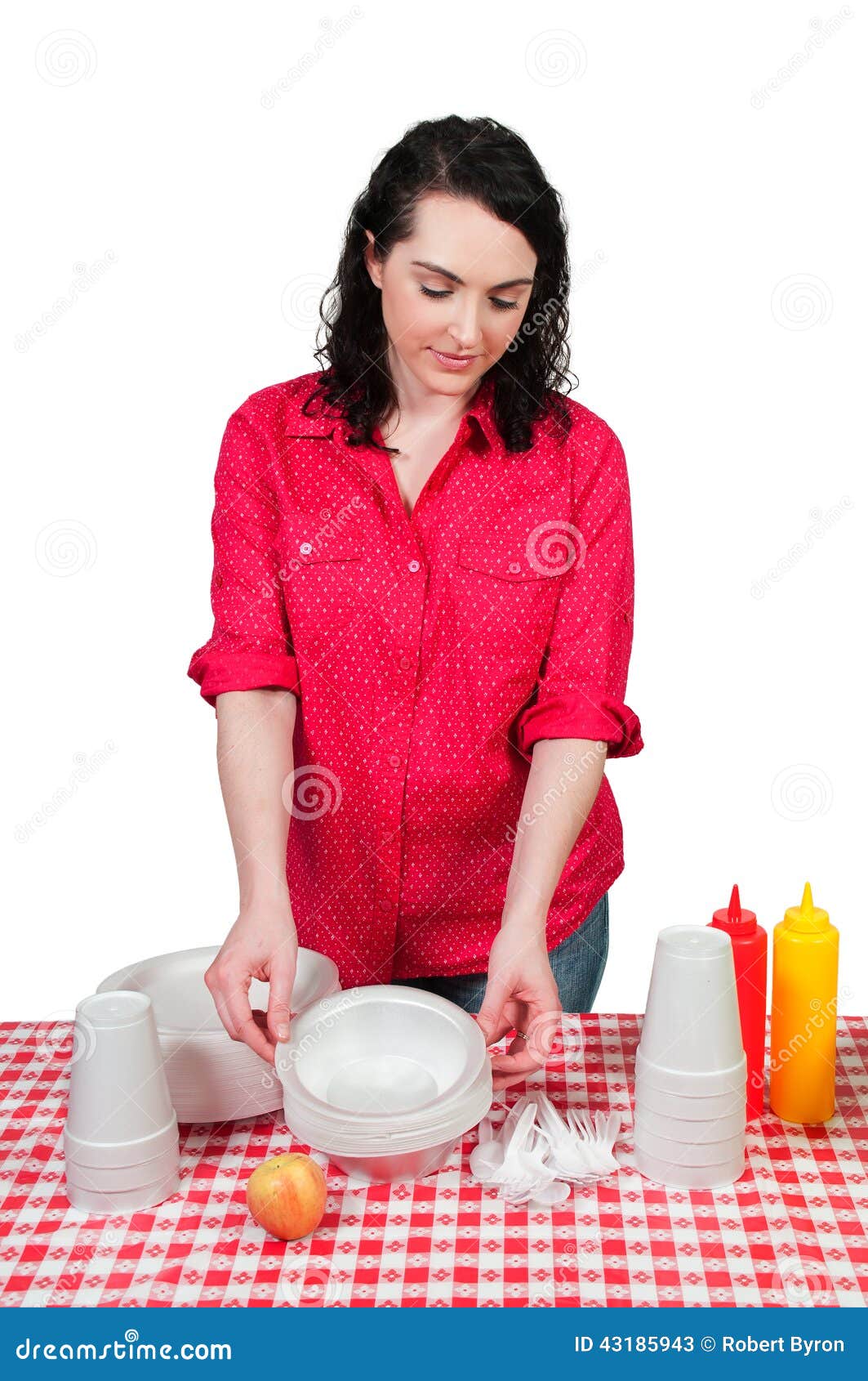 Woman Picnic stock image. Image of backyard, adult, outdoor - 43185943