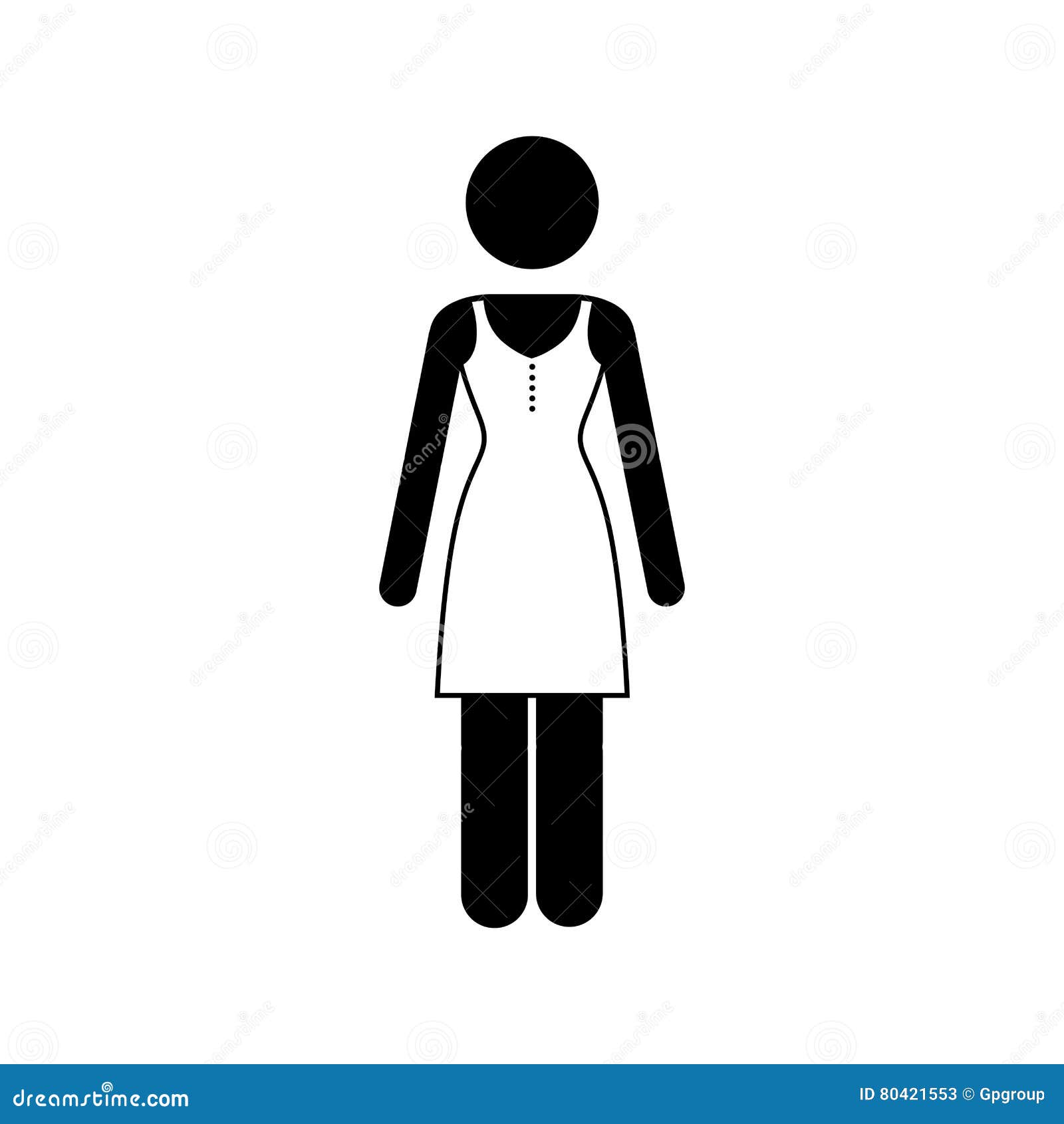 Woman pictogram icon image stock vector. Illustration of cheerful ...