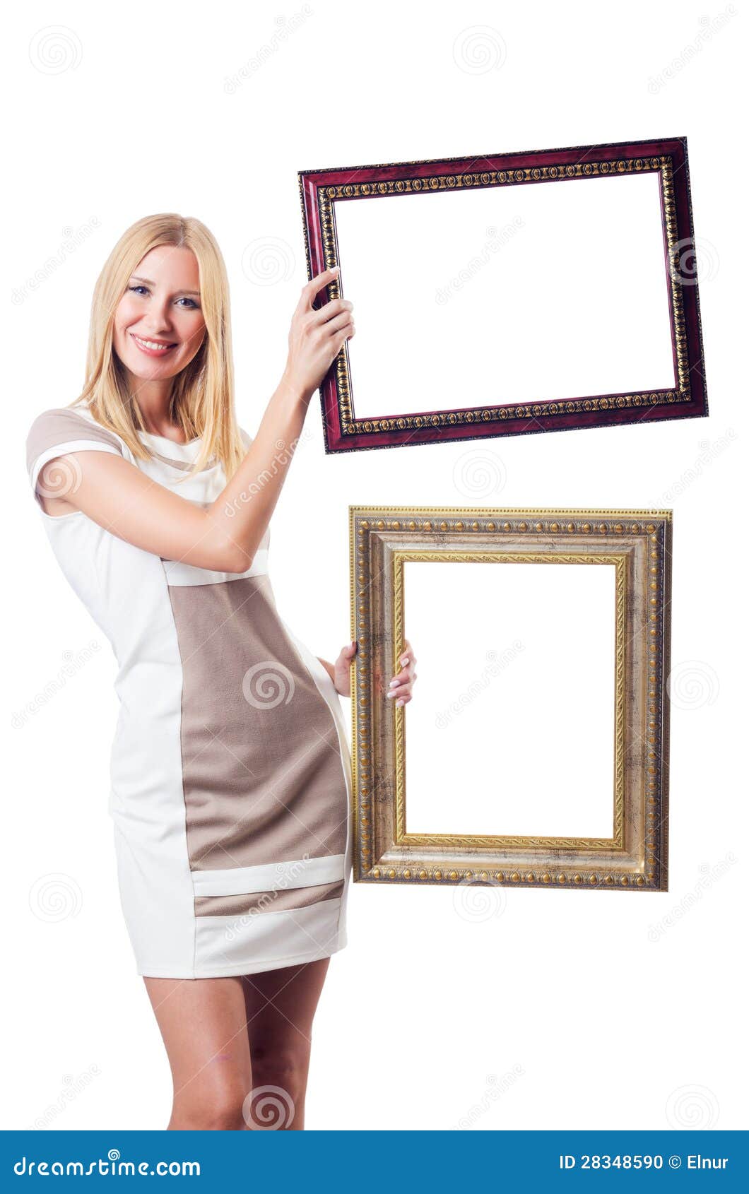 Woman with picture frame stock photo. Image of antique - 28348590