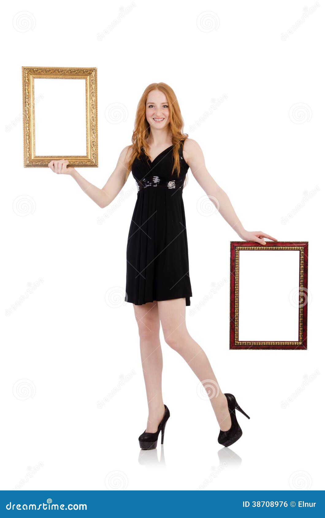 Woman with picture frame stock photo. Image of concept - 38708976