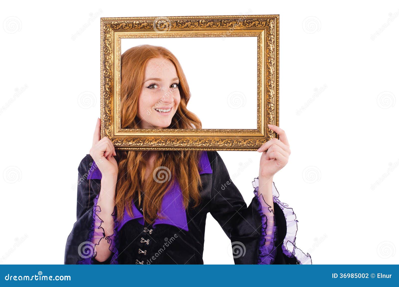 Woman with picture frame stock photo. Image of lady, beautiful - 36985002