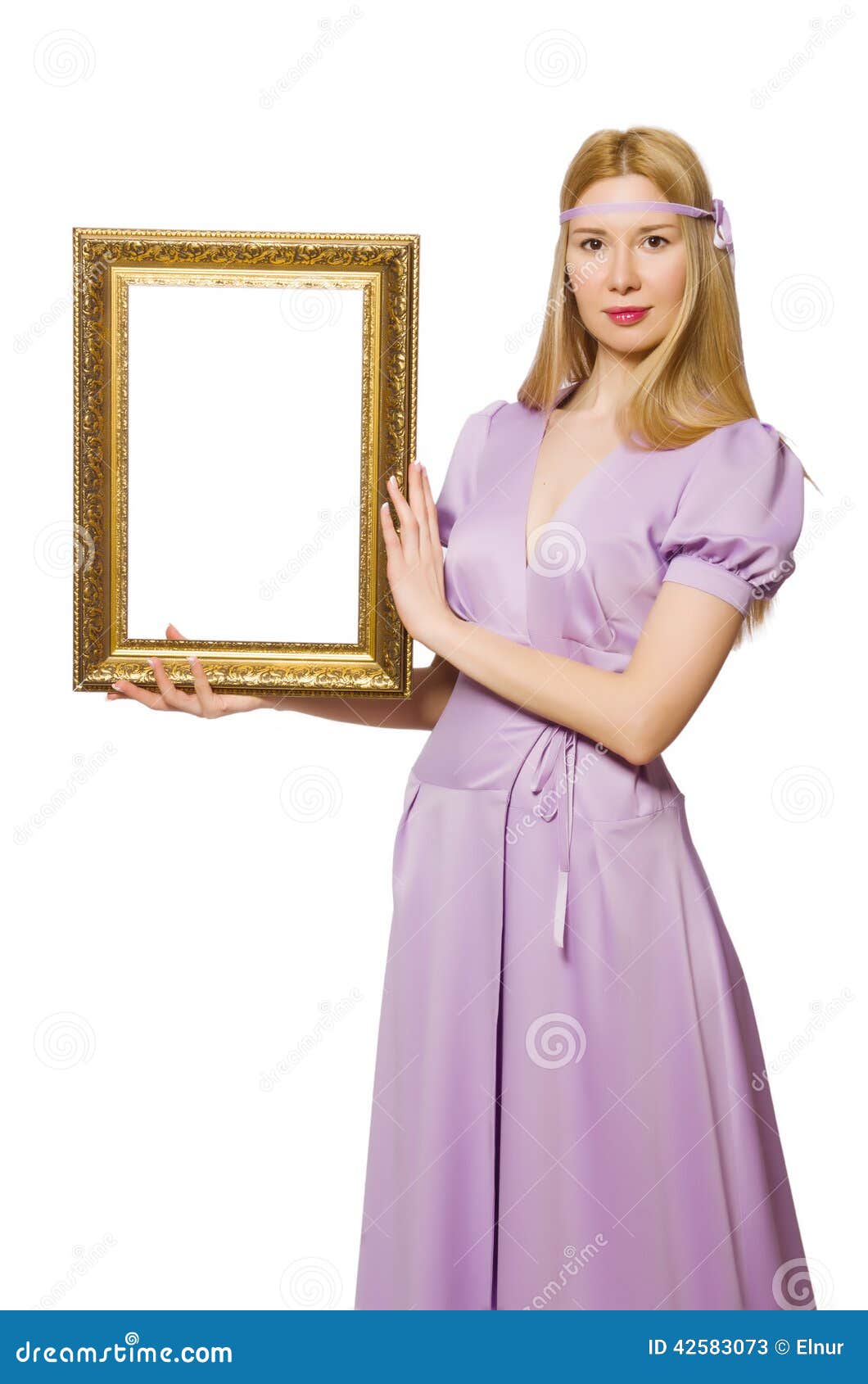 Woman with picture frame stock image. Image of girl, cutout - 42583073