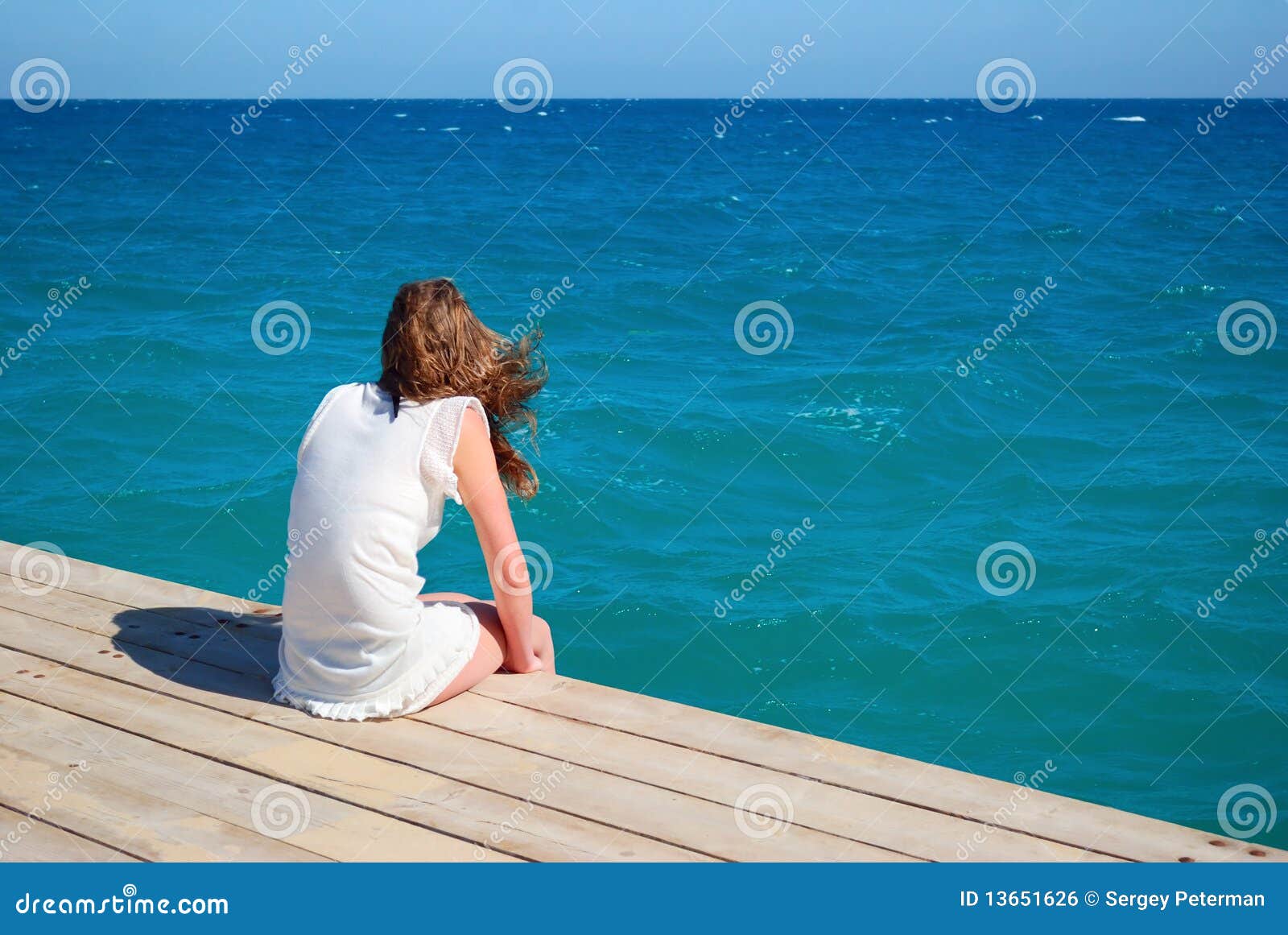 Woman on pier stock photo. Image of peace, colorful, laughing - 13651626