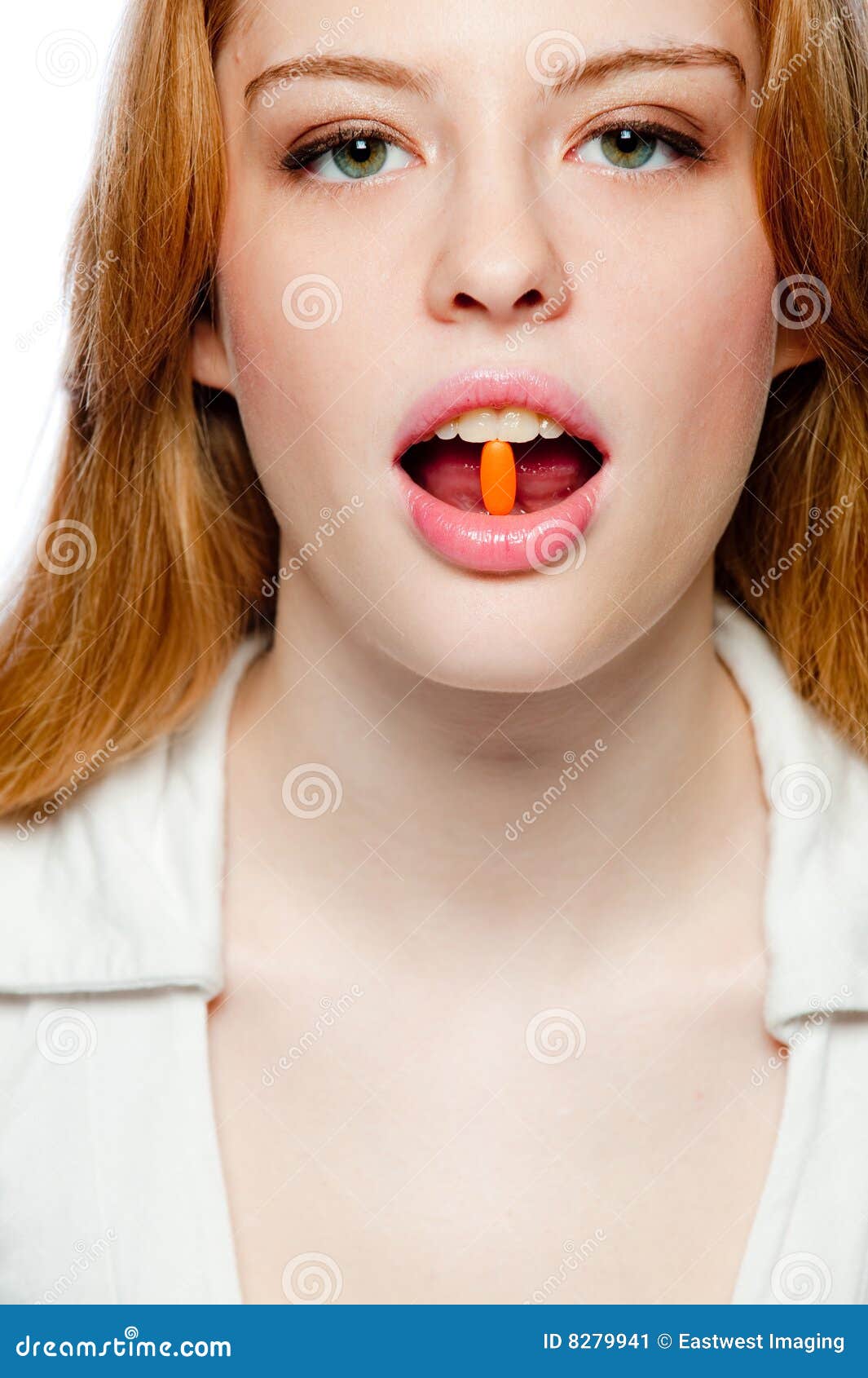 Woman with Pill stock image. Image of pill, beauty, model - 8279941
