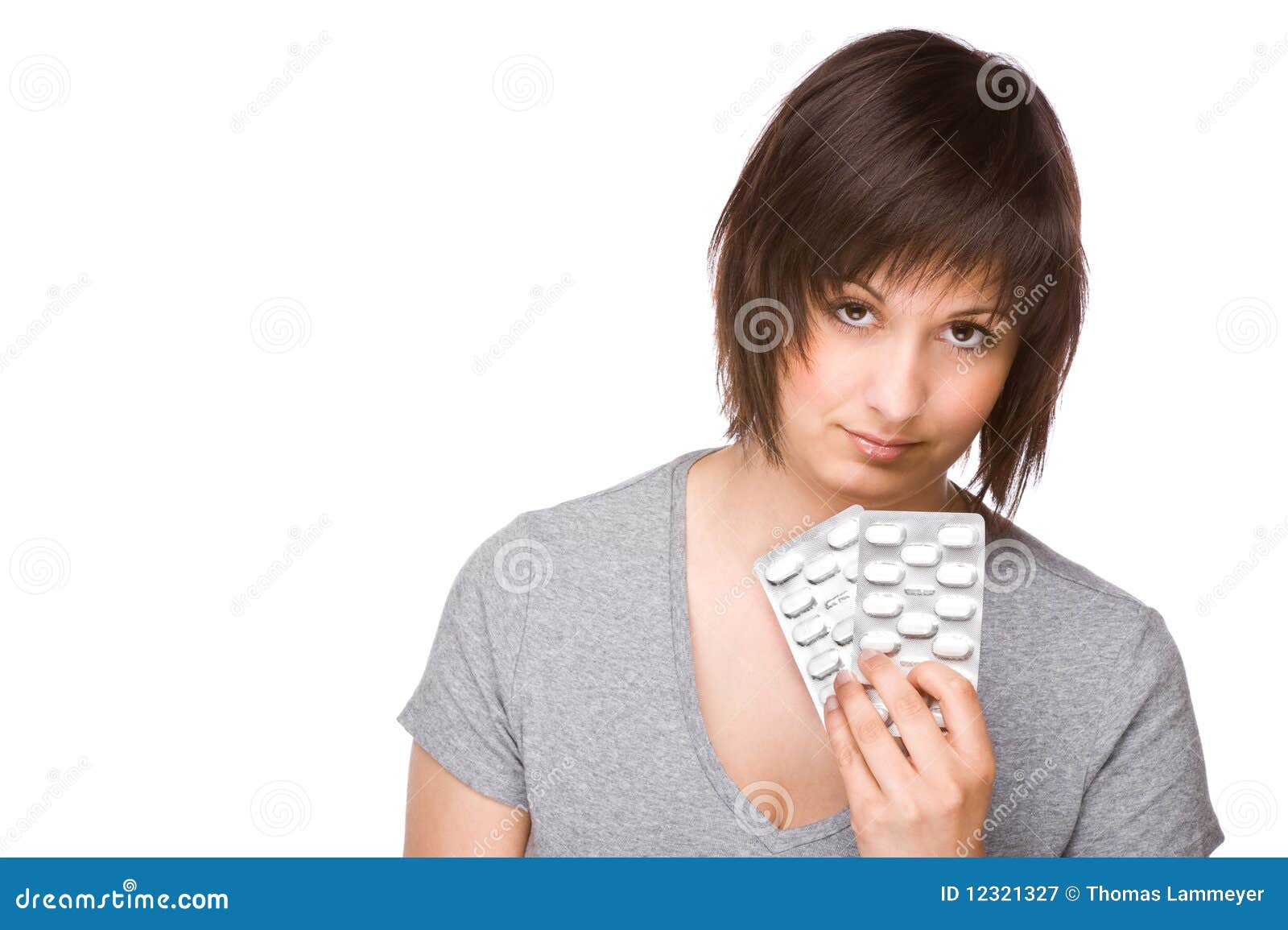 Woman with pills stock image. Image of caucasian, people - 12321327
