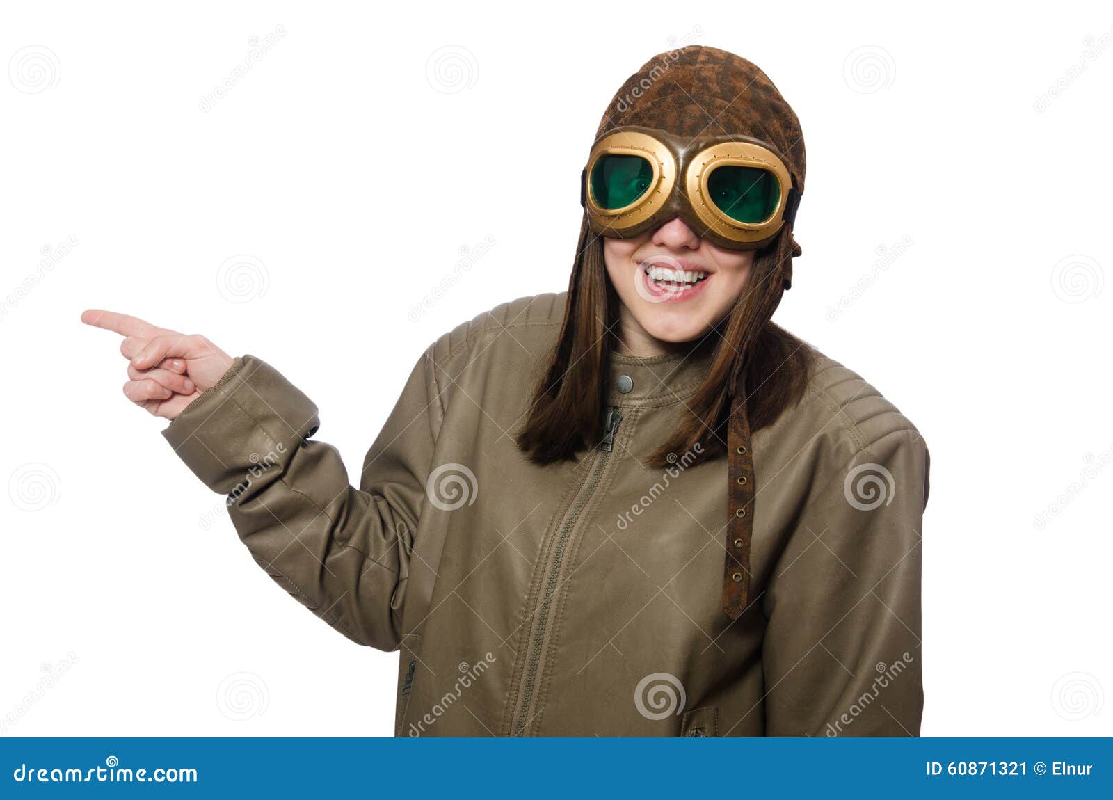 The Woman Pilot Isolated on the White Stock Image - Image of ...