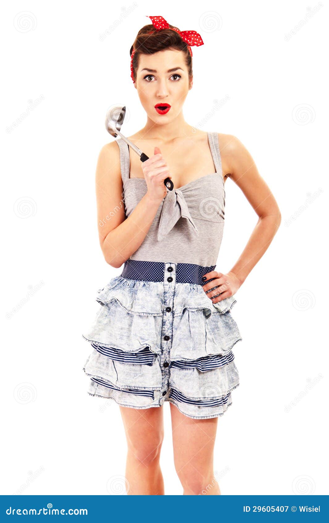 Woman in Pin-up Style Smiling Stock Image - Image of dress, lovely ...