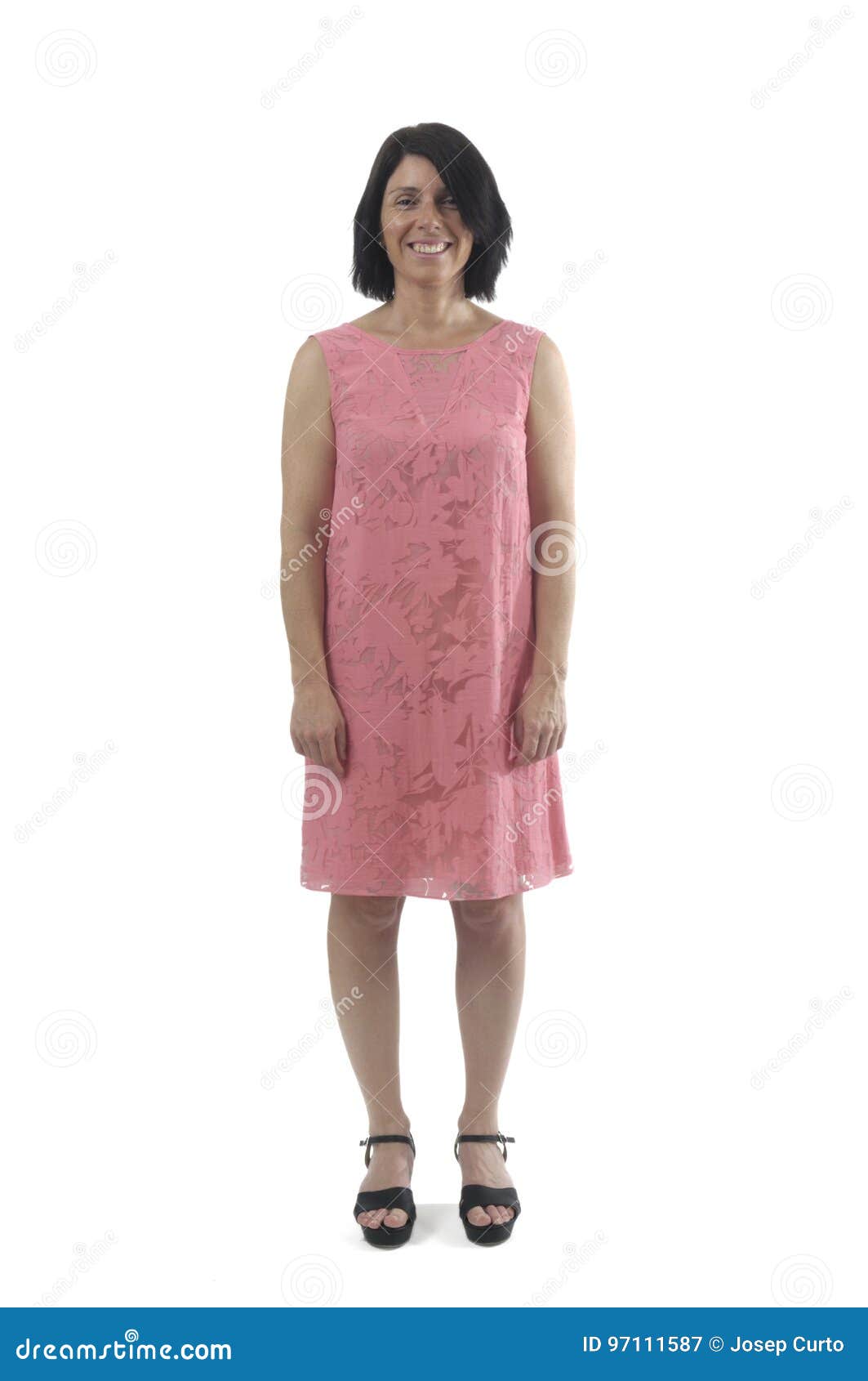 A Woman With Pink Dress And White Stock Image Image Of Happiness