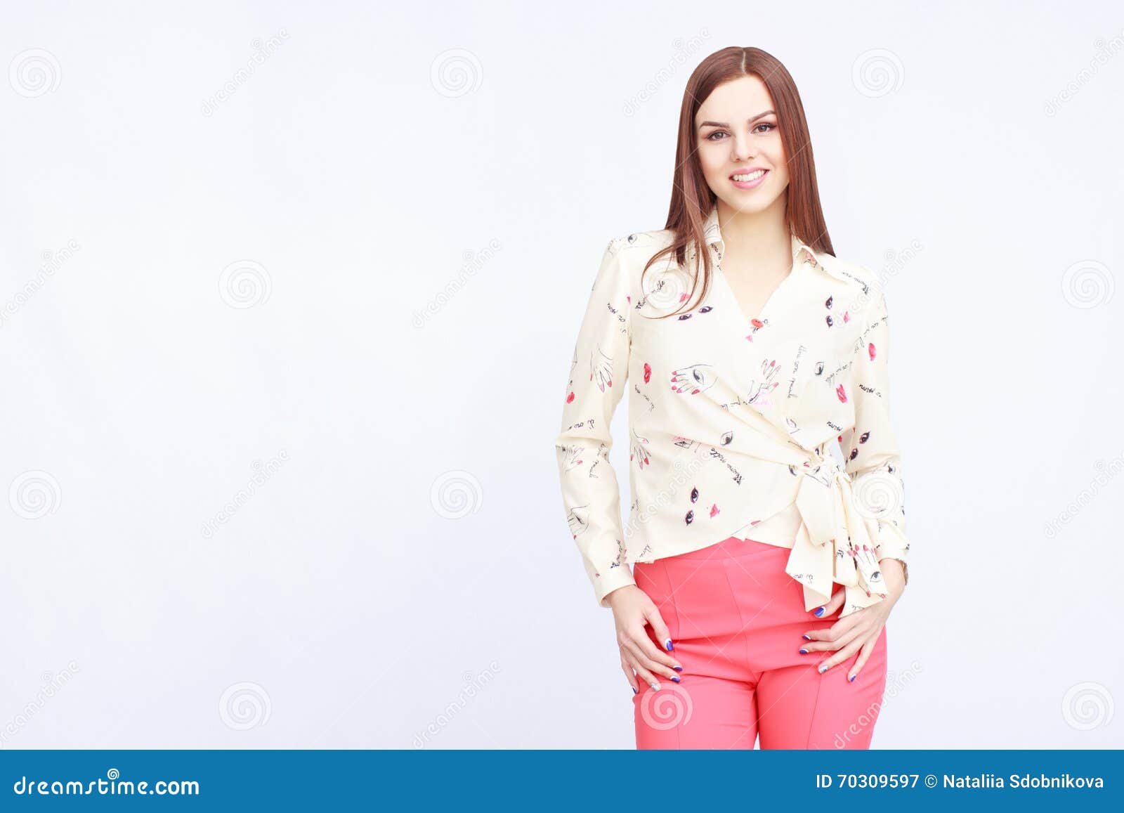 Woman In Pink Pants Stock Image Image Of Beautiful Attractive 70309597