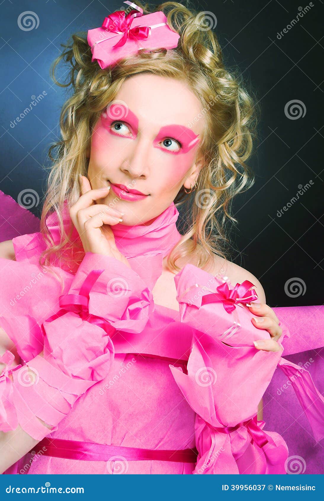 Woman in pink. stock image. Image of creative, hairstyle - 39956037