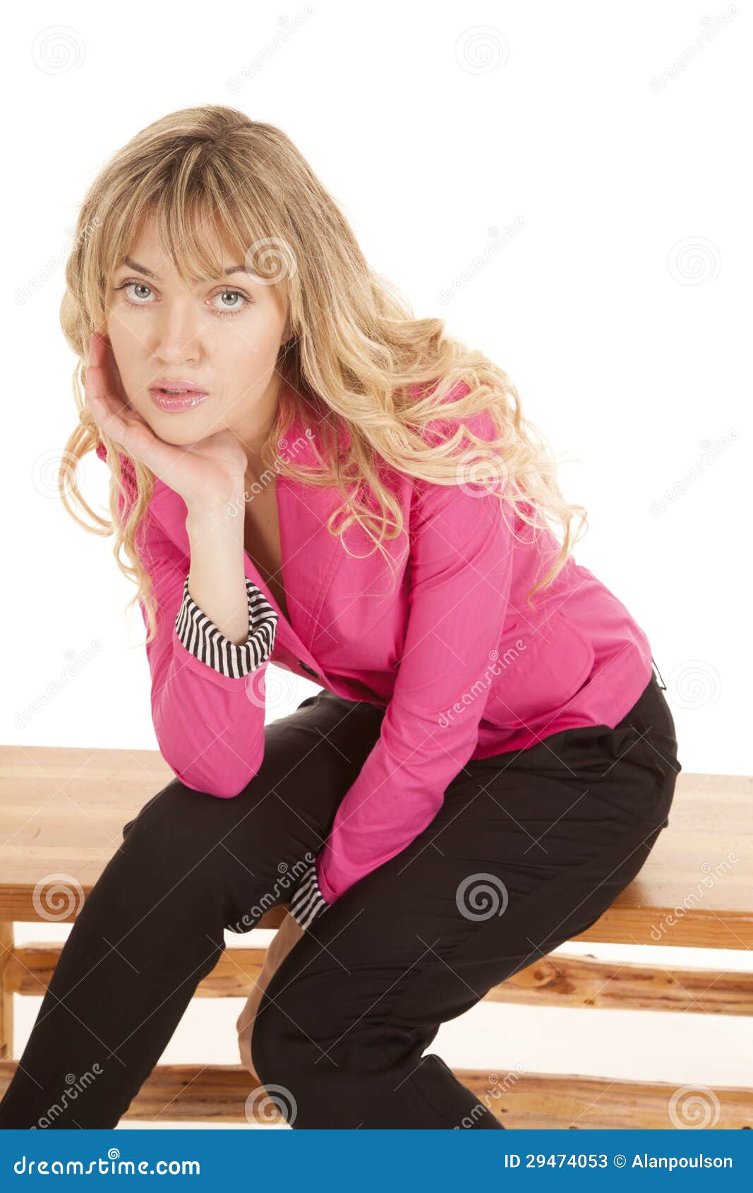 Woman pink sit lean look stock image. Image of cute, gorgeous - 29474053