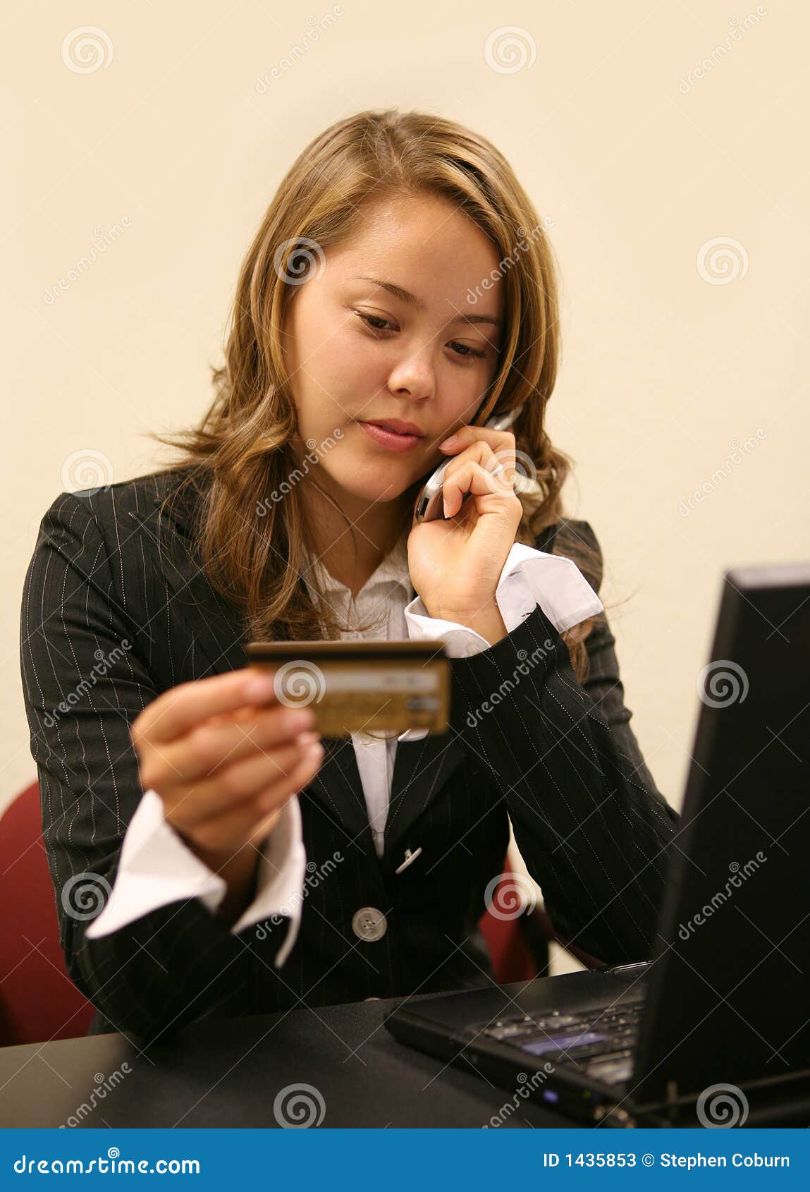 Woman Placing Order stock image. Image of account, business - 1435853