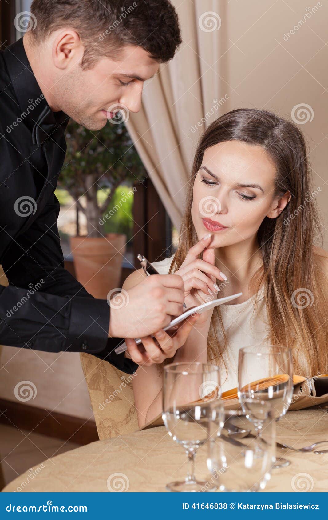 Woman placing an order stock photo. Image of meal, dish - 41646838