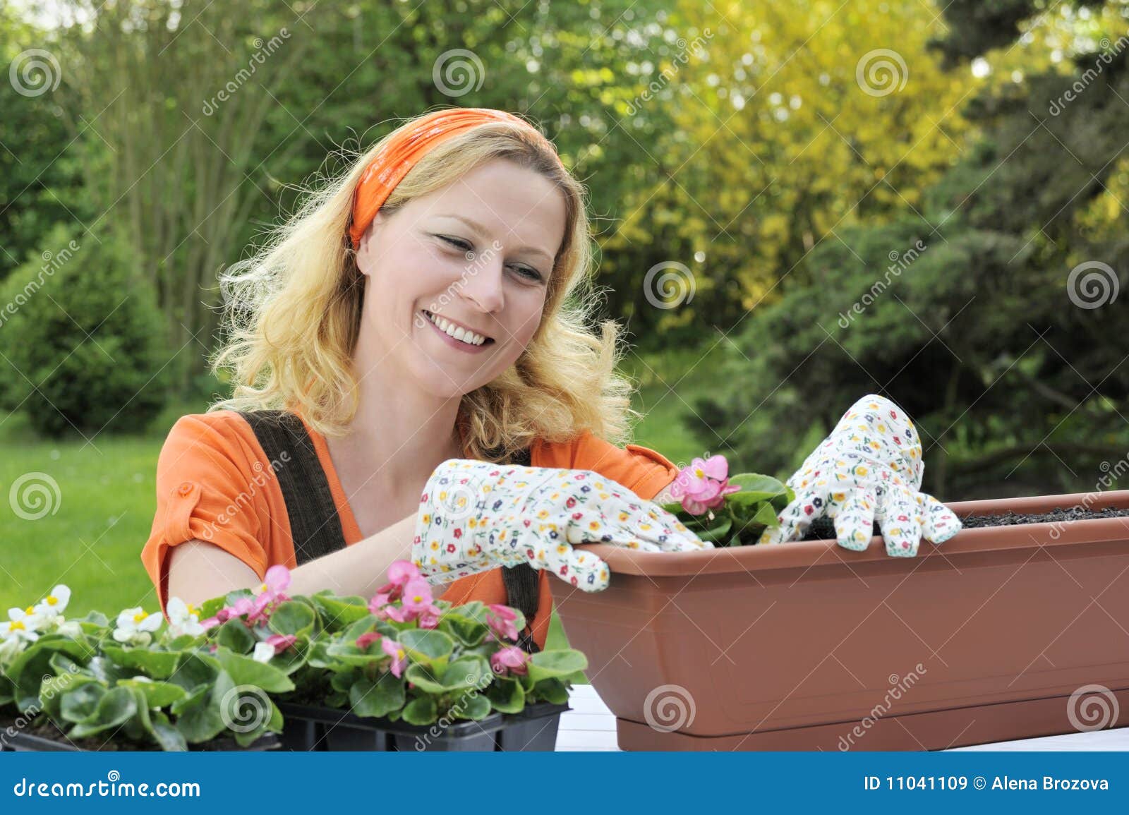 People Planting Flowers
