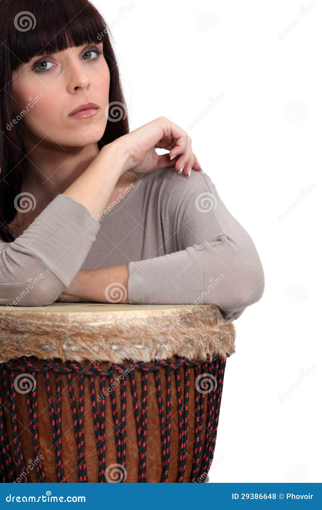 Woman playing bongo stock photo. Image of musical, player - 29386648
