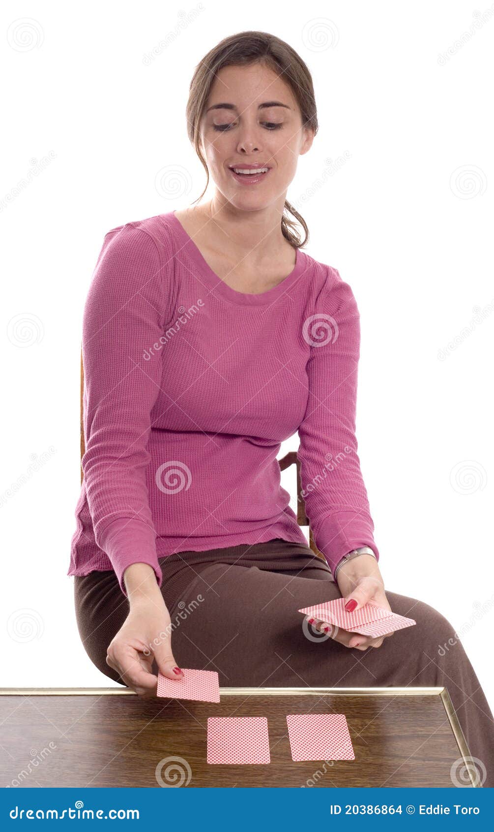 Woman playing cards stock photo. Image of white, lady - 20386864