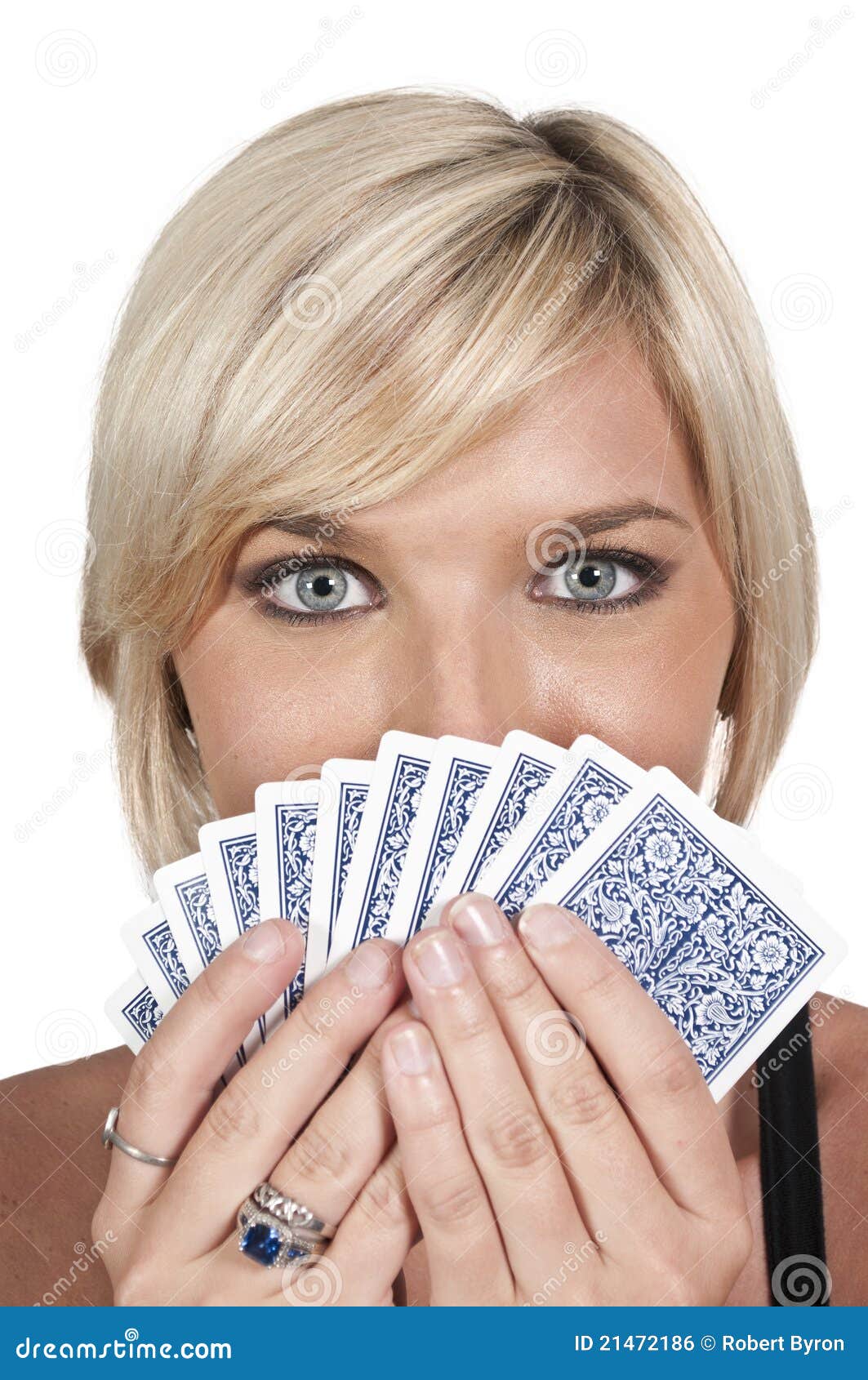 Woman Playing Cards stock photo. Image of gambler, cards - 21472186