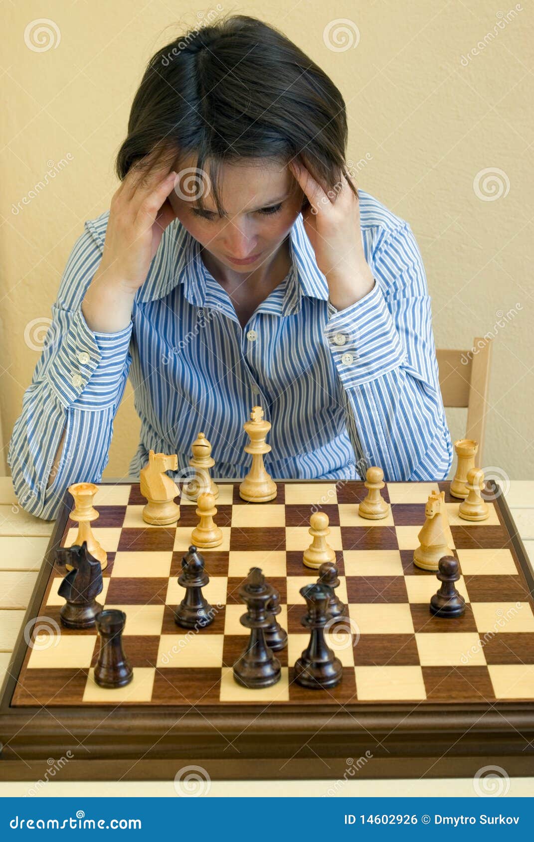 Woman Playing Chess Royalty Free Stock Image - Image: 14602926