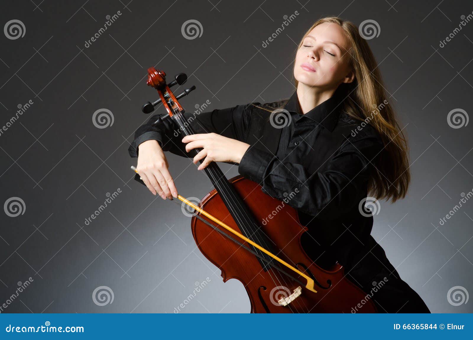 The Woman Playing Classical Cello in Music Concept Stock Photo - Image ...
