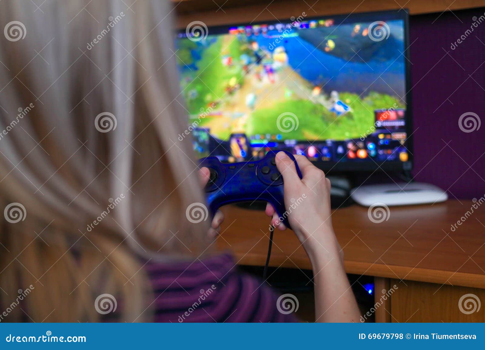 Woman Playing a Computer Games Stock Photo - Image of activity, female ...