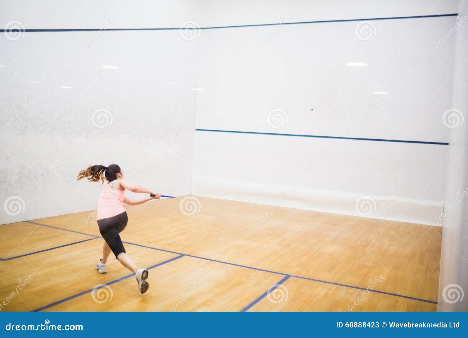 Woman Playing a Game of Squash Stock Image - Image of athletic ...