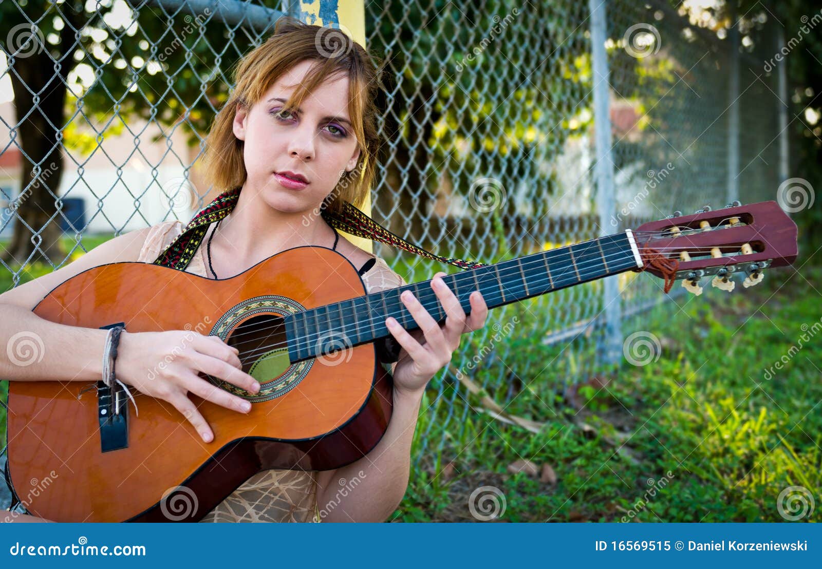 Woman playing guitar stock image. Image of playing, music - 16569515