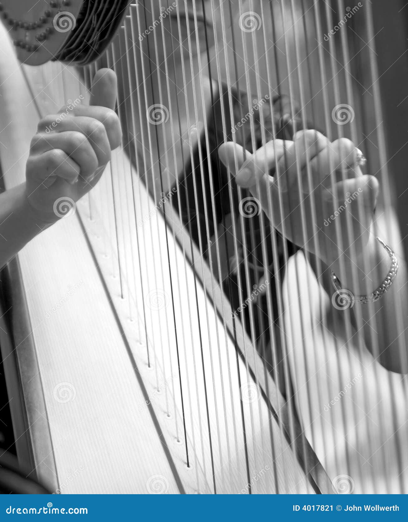 Woman playing harp, detail stock image. Image of octave - 4017821