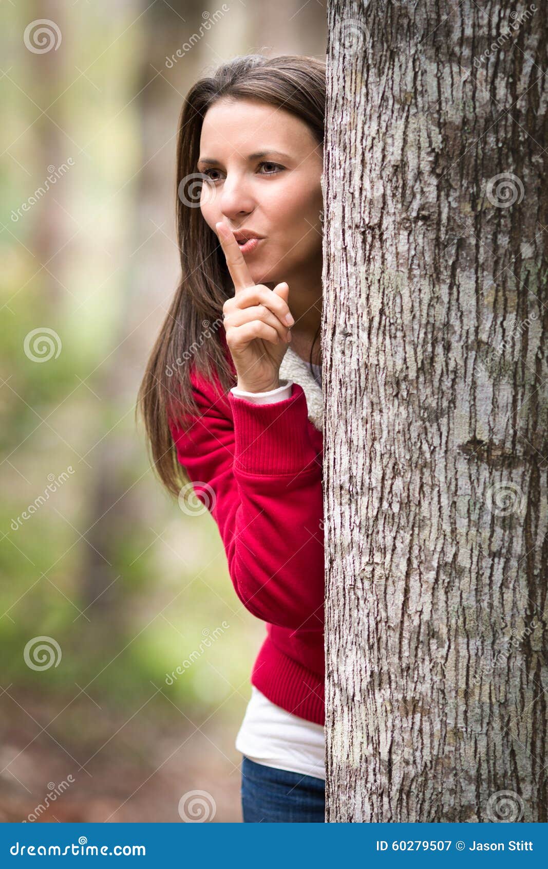 Woman Playing Hide And Seek Stock Image Image Of Beautiful Girl 60279507 6900