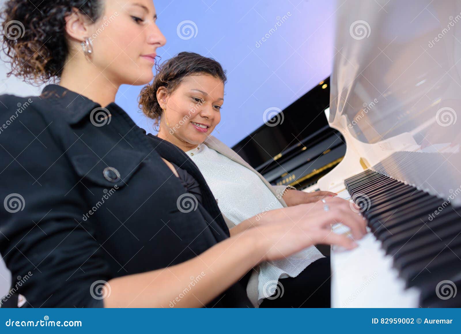 Woman Playing Music Using Piano Stock Photo - Image of musical, artist ...