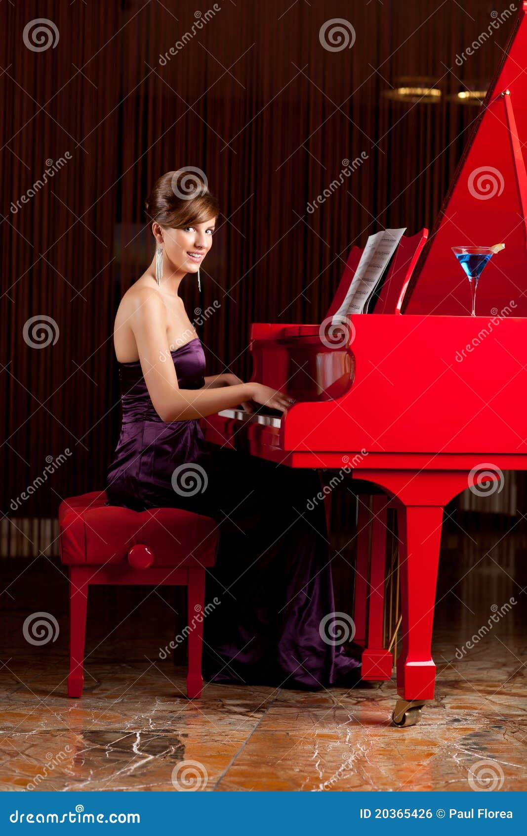 Woman playing the piano stock photo. Image of pianist - 20365426