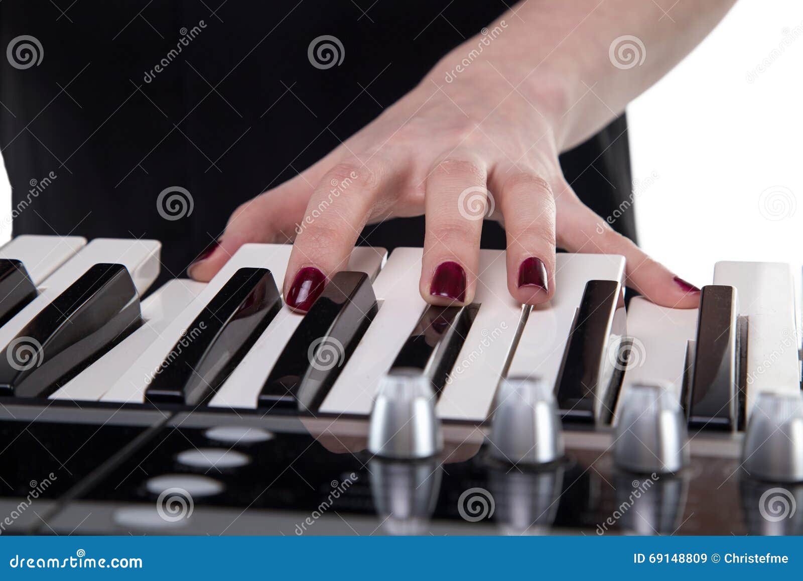 Woman Playing on Piano Keyboard Stock Image - Image of playing, artist ...