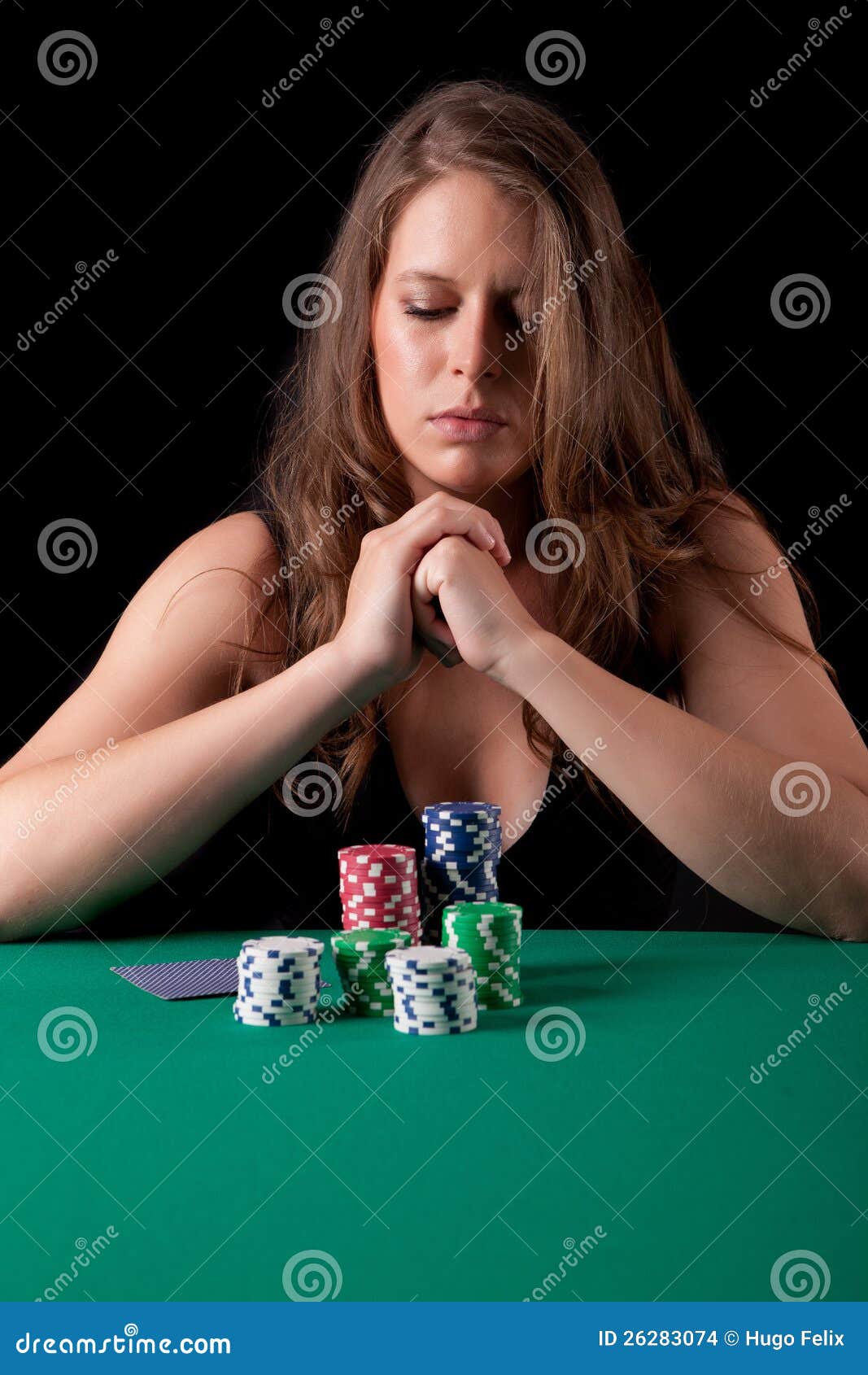 Woman playing poker stock photo. Image of girl, model - 26283074