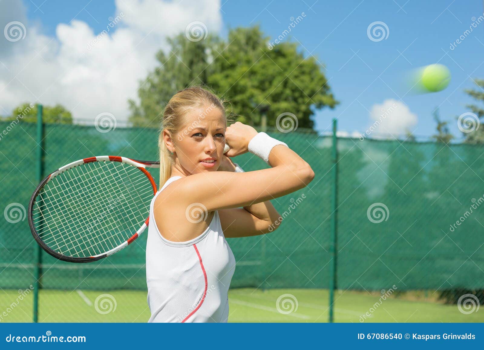 Woman playing tennis stock photo. Image of lifestyle - 67086540