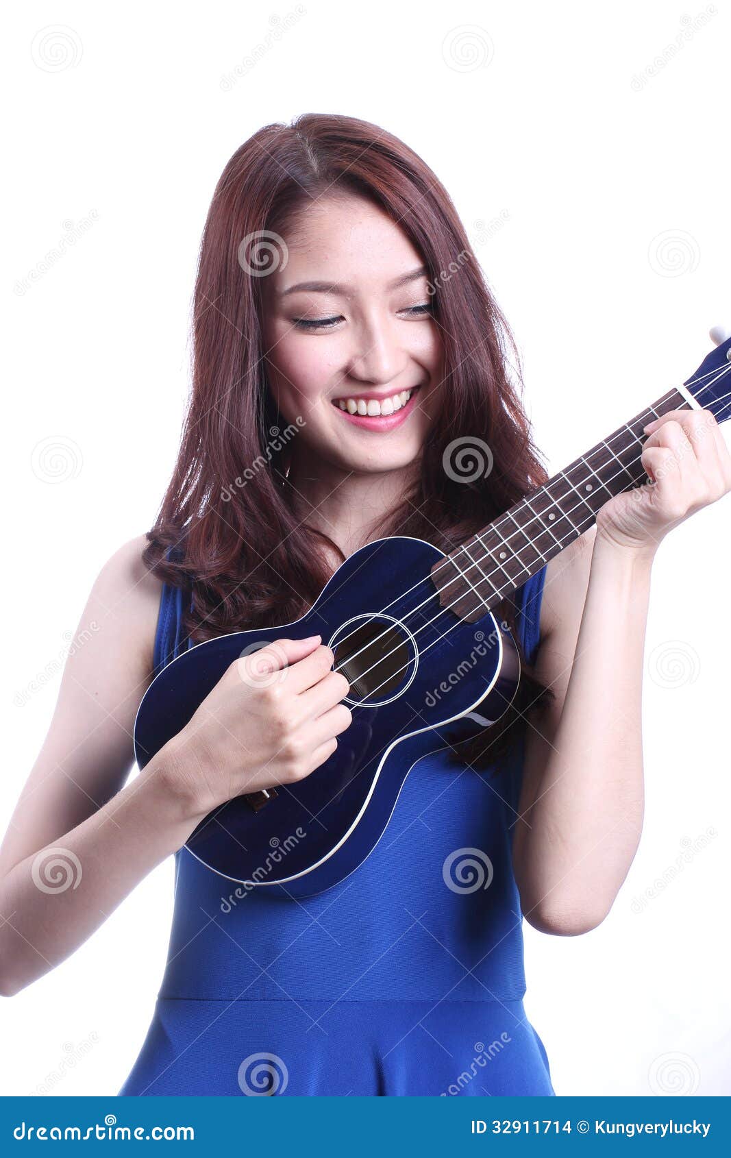 Woman playing ukulele stock photo. Image of humor, emotions - 32911714