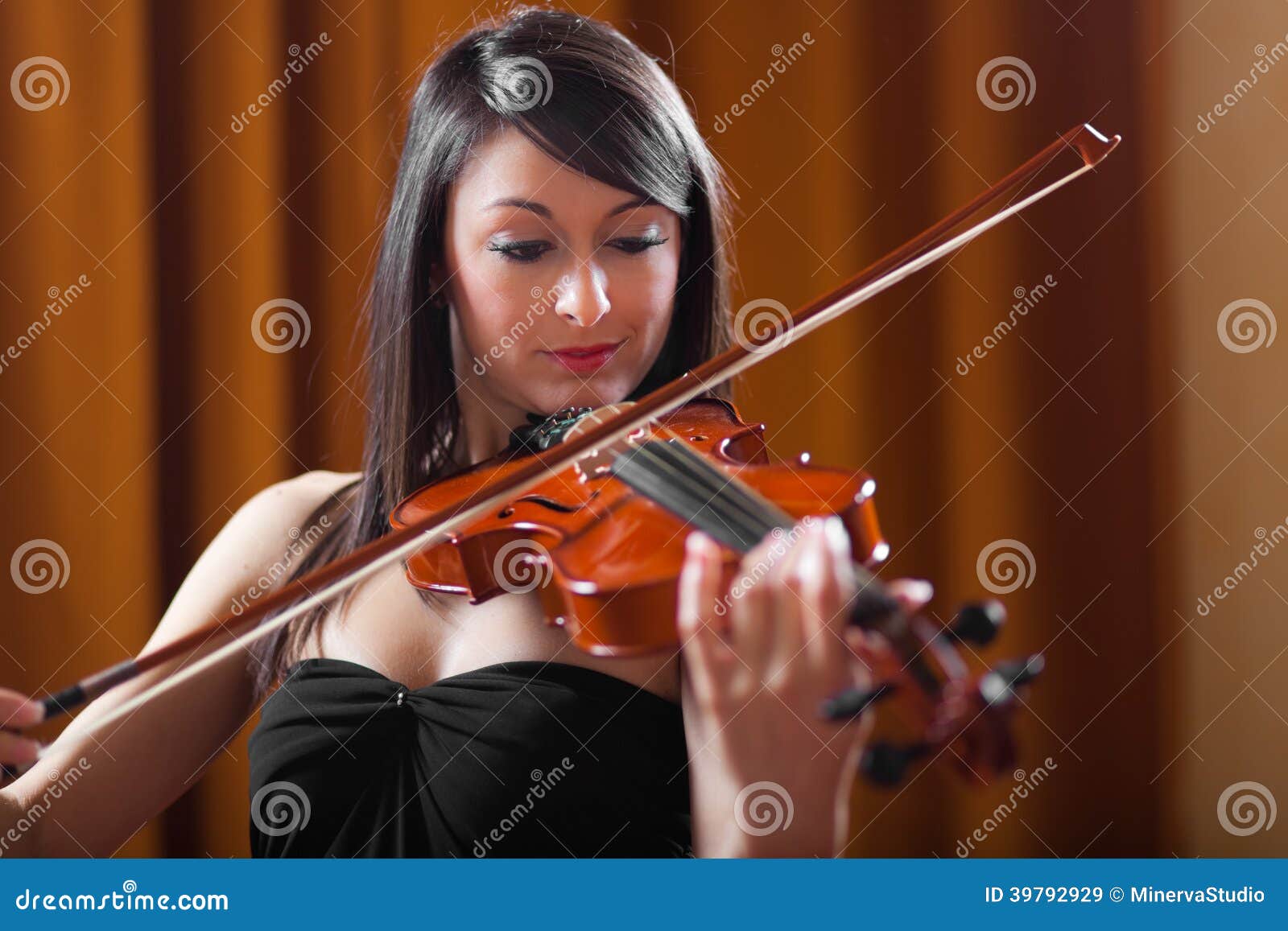 Woman playing violin stock image. Image of classical - 39792929