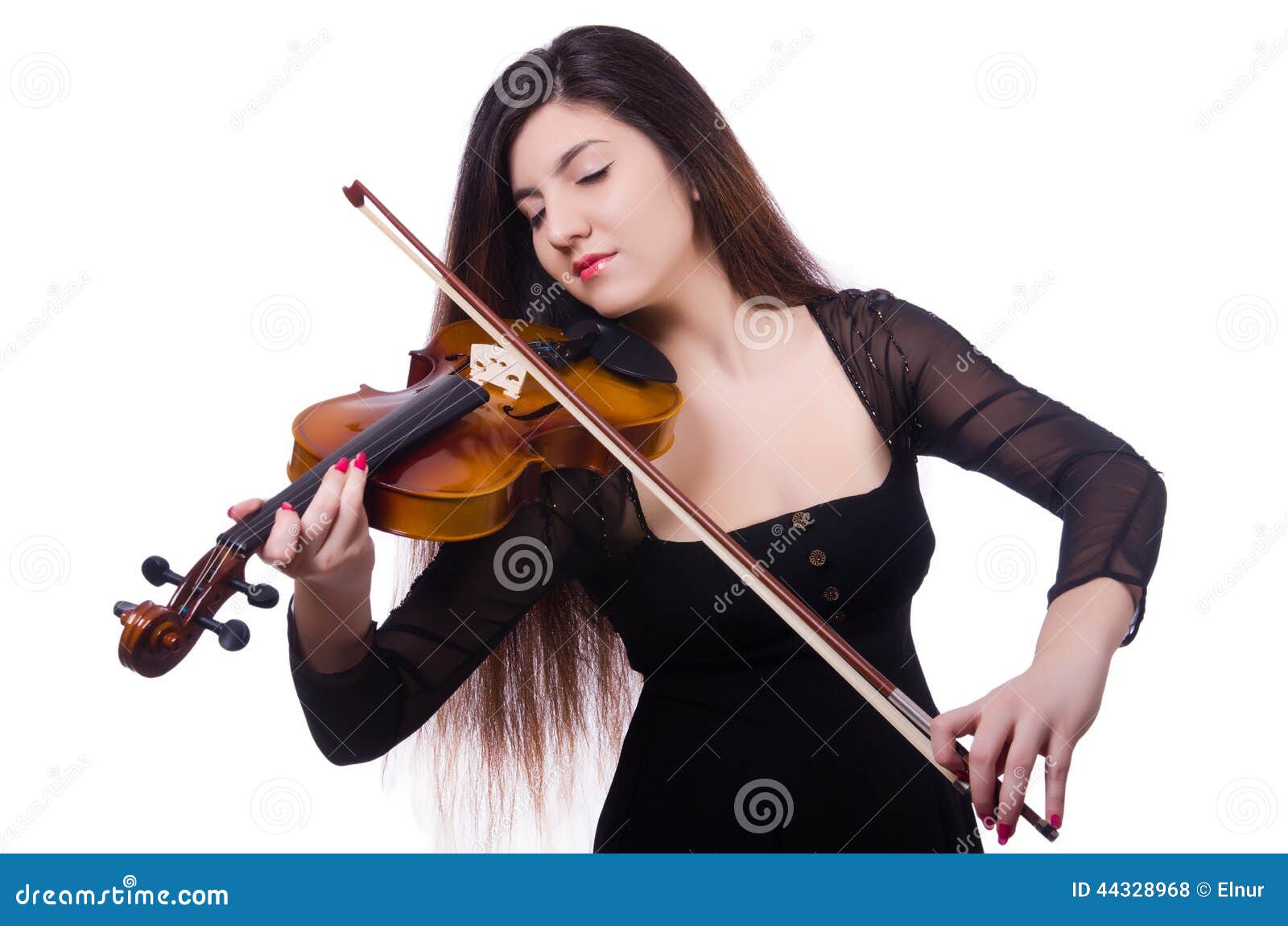 Woman Playing Violin Isolated Stock Photo - Image of fiddlestick ...