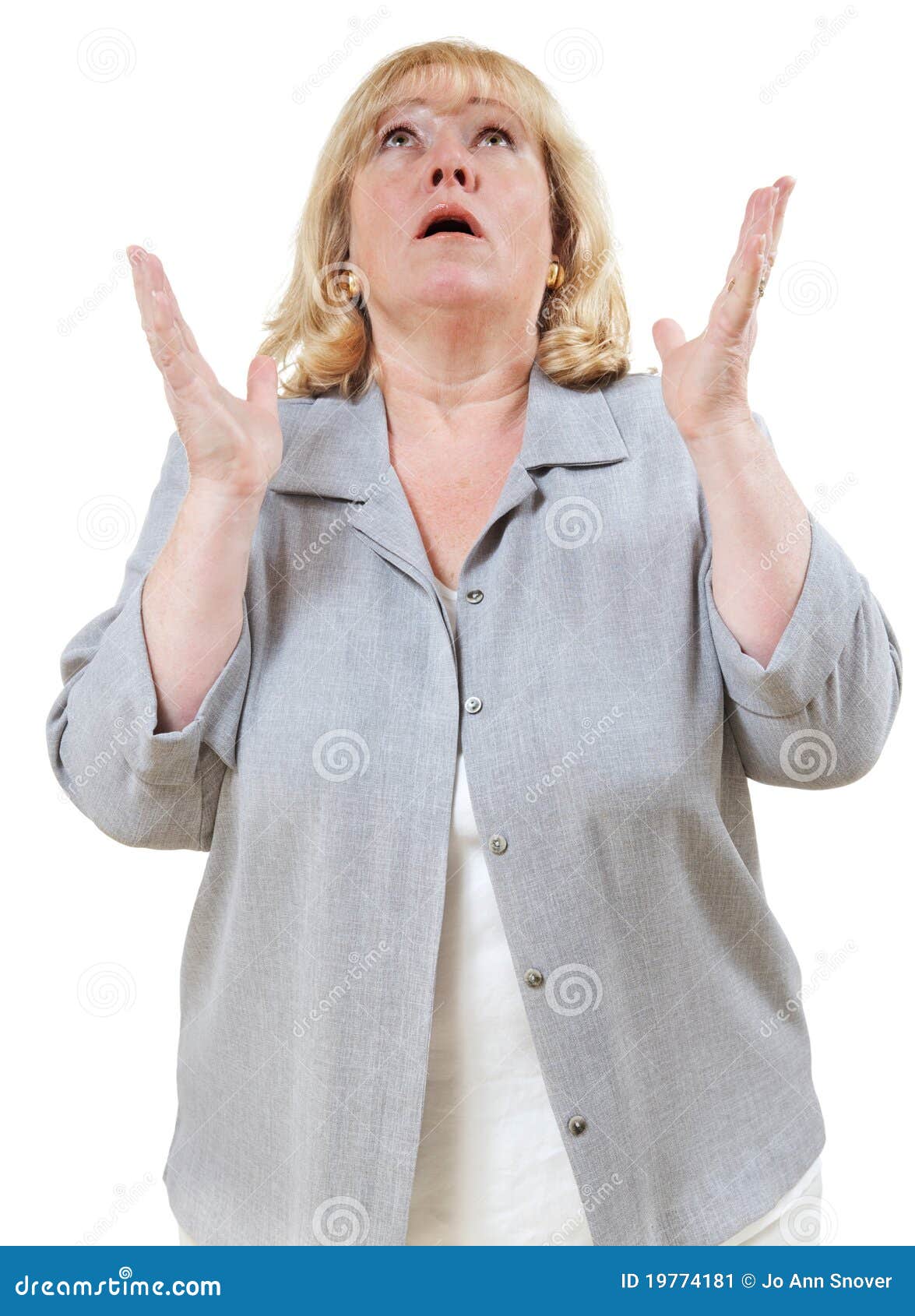 Woman pleading stock image. Image of older, raised, casual - 19774181