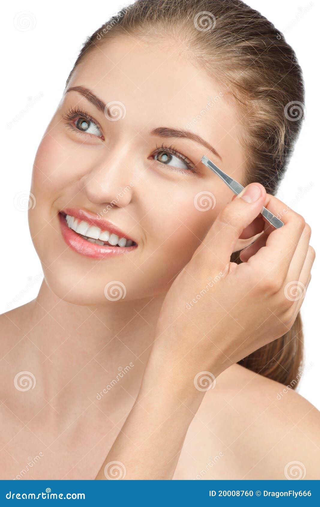 Woman Plucking Her Eyebrows Stock Photography | CartoonDealer.com #20008760