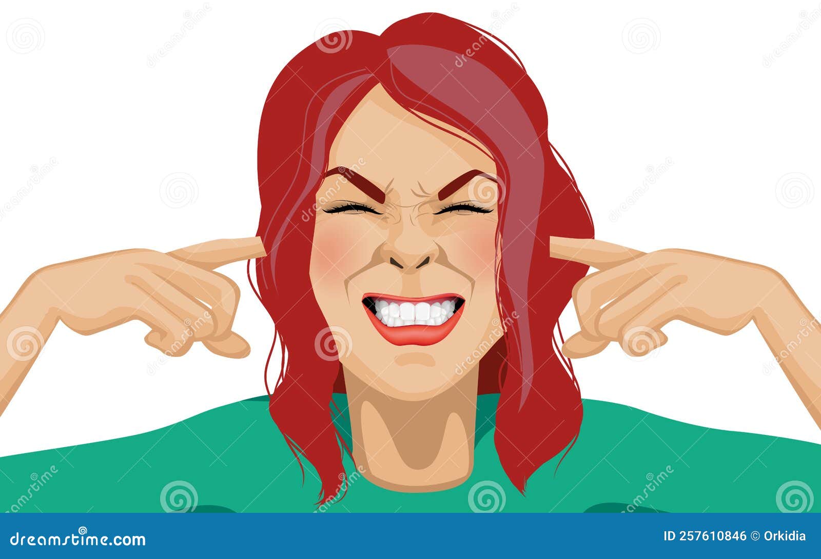 Woman Plugging Her Ears Vector Cartoon Illustration | CartoonDealer.com ...