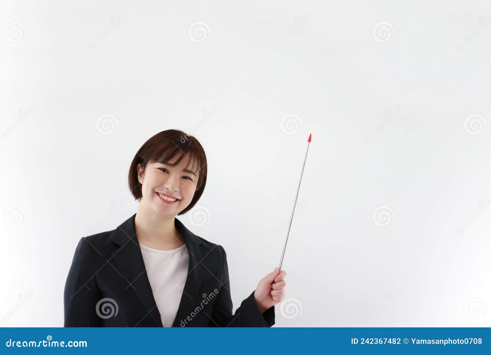 Woman with a pointer stock photo. Image of japan, health - 242367482